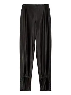 LEMAIRE Adjustable-leg Leather Trousers - Black