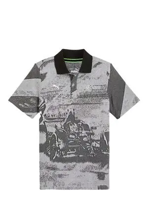 PUMA X Mercedes Amg Petronas F1 Team Patterned-jacquard Polo Shirt - Grey
