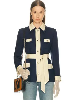 Valentino Garavani Caban Jacket - Provence Blue & Betulla