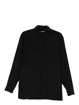 TOM FORD Long-sleeve Silk Shirt - Black