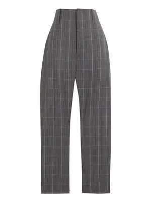 MARANT ETOILE Noah Cropped Prince Of Wales Checked Wool Tapered Pants - Anthracite