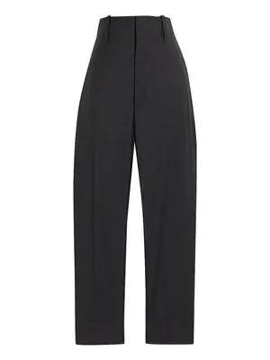 MARANT ETOILE Noah Cropped Prince Of Wales Checked Wool Tapered Pants - Charcoal