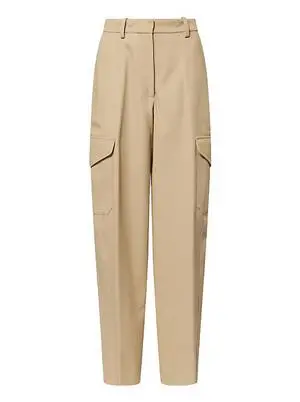 Givenchy Cotton-wool Blend Straight-leg Trousers - Beige