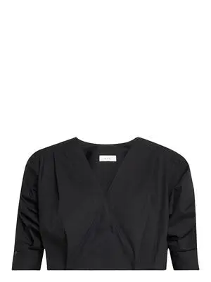 A.L.C. Jordan Ruched-sleeve Top - Black