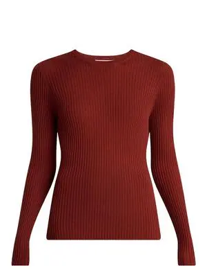 Gabriela Hearst Browning Cashmere-silk Crewneck Sweater - Burnt Sienna