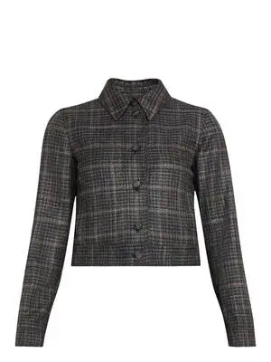Gabriela Hearst Thereza Cropped Plaid Jacket - Charcoal Multi