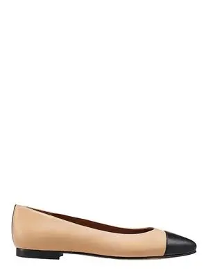 MARGAUX LONNBERG Cap-toe Ballerina Flats - Dune/black