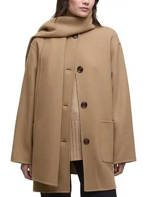 Barbour Clementine Double Faced Scarf Coat - Camel