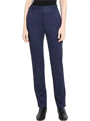 THEORY Slim Pinstriped Trousers