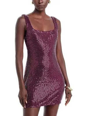 Ramy Brook Andrea Sequinned Mini Dress - Blackberry