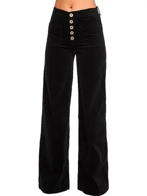 Ramy Brook Cindy High-rise Wide-leg Jeans - Black Velvet