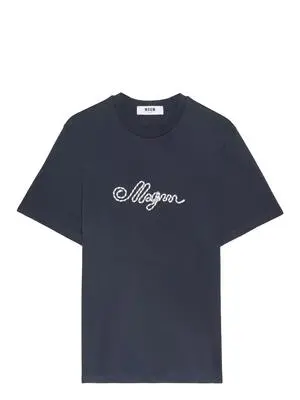 MSGM Logo-embroidered T-shirt