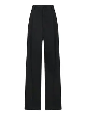 Amen Pleated Wide Leg Trousers - Black