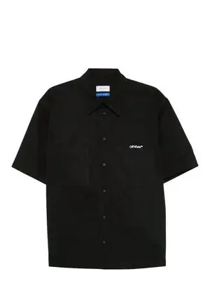 Off-White Logo-embroidered Shirt - Black