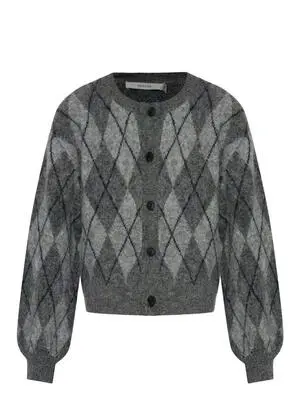 GESTUZ Argyle-Check Cardigan