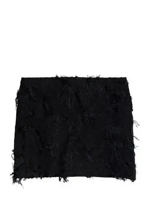SAMSOE SAMSOE Samajsan Frayed Mini Skirt - Black