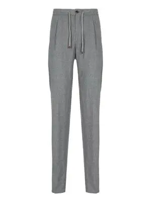 Incotex Drawstring-waist Pleated Trousers - Grey