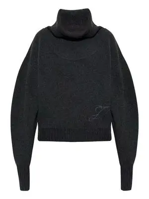 Jacquemus Embroidered Turtleneck Sweater - Grey