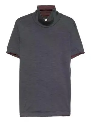 Eleventy Short-sleeve High-neck Top - Grey