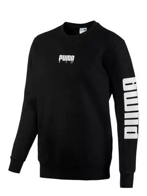 PUMA Long Sleeve Graphic Crewneck - Black