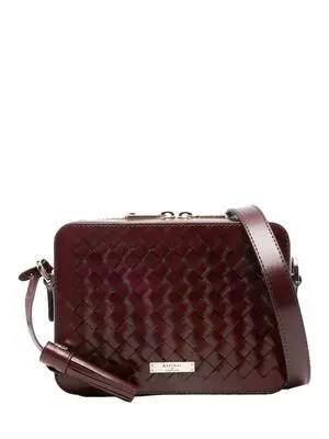 ASPINAL OF LONDON Mini Woven Camera Crossbody Bag - Red