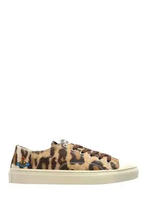 VIVIENNE WESTWOOD Animal-print Lace-up Sneakers - Brown