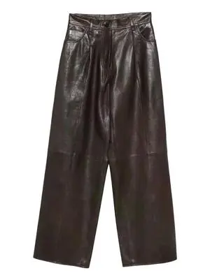FORTE_FORTE Leather Trousers - Brown