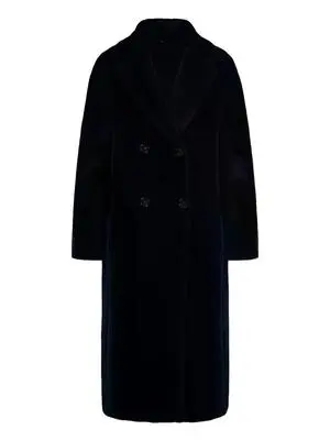 Max Mara Alpaca Wool-blend Double-breasted Coat - Blue