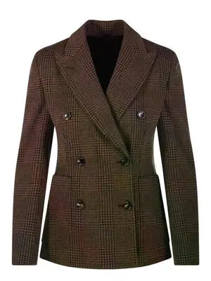 MAX MARA Check Double-Breasted Blazer