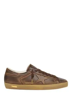 Golden Goose Embossed Star Leather Low-top Sneakers - Testa Di Moro