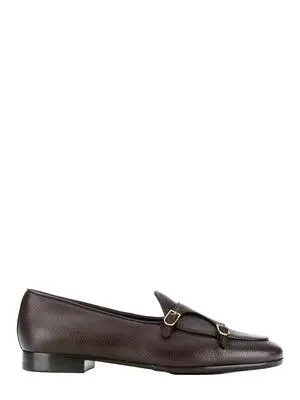 EDHEN MILANO Brera Pebbled Monk Shoes - Brown