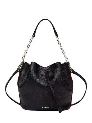 Bally Grained Leather Bucket Bag - Black
