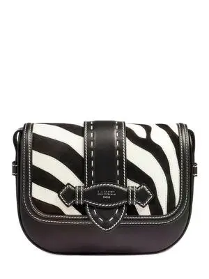 LANCEL Sienna Zebra-print Flap Bag - Black