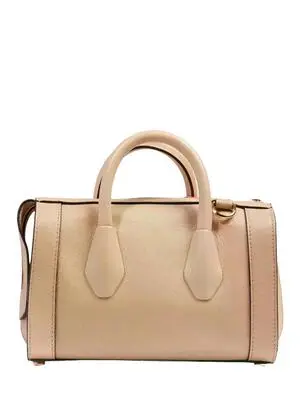 LANCEL Leather Top Handle Bowling Bag - Neutrals