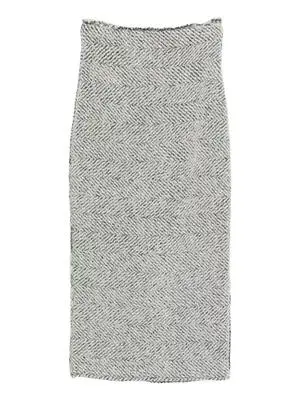 ALBERTA FERRETTI Herringbone Wool Skirt