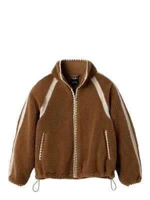 UGG Nika Crochet Uggfluff Zip-up Jacket - Chestnut