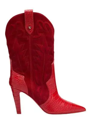 CHRISTIAN LOUBOUTIN 85mm Santia Suede Booties - Red