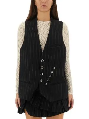 Isabel Marant Pinstripe Vest - Black
