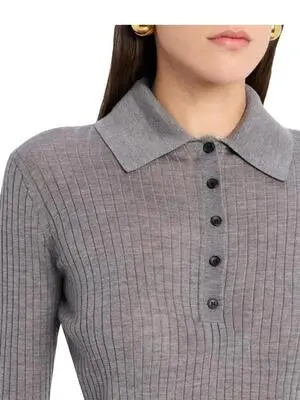 A.L.C. Alex Long-sleeve Ribbed Wool Top - Medium Heather