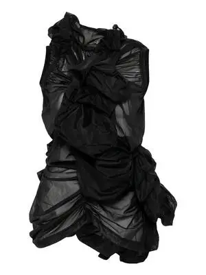 Comme Des Garçons Ruffled Sleeveless T-shirt - Black