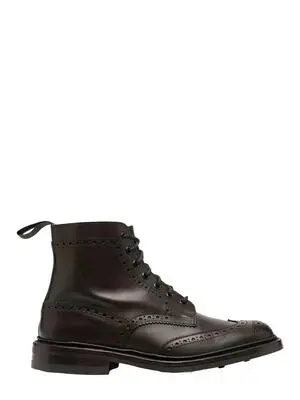 TRICKER'S Burnished Brogue Boots - Brown