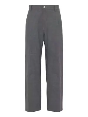 BRUNELLO CUCINELLI Mélange-Effect Wide Leg Trousers