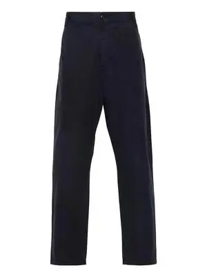 Carhartt Work In Progress Logo-appliqué Gabardine Tapered Trousers - Blue