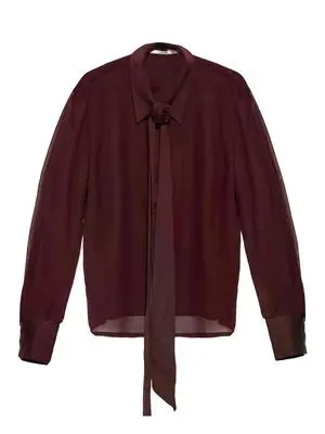 GESTUZ Floral-appliqué Blouse - Red