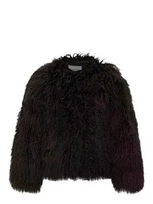 STAND STUDIO Lamb Fur Jacket - Brown