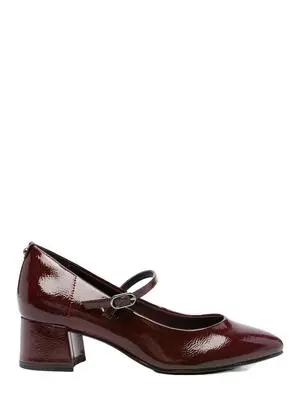 TAMARIS 45mm Patent-leather Buckle Pumps - Red