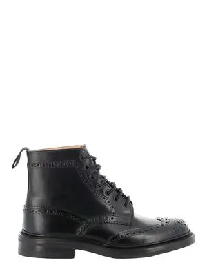 TRICKER'S Leather Ankle Boots - Black