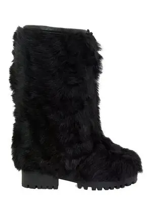 YVES SALOMON Shearling Knee-high Boots - Black