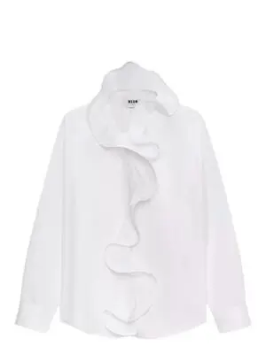 MSGM Ruffle-detail Shirt - White