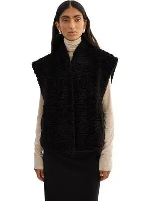 LAMARQUE Dua Reversible Faux Fur Vest - Black